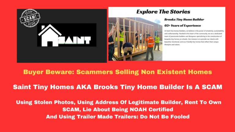 Saint Tiny Homes Is A Scam - Tiny House Alliance USA